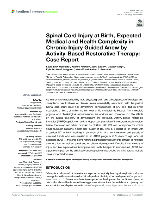 (PDF) Spinal Cord Injury at Birth, Expected Medical and Health ...