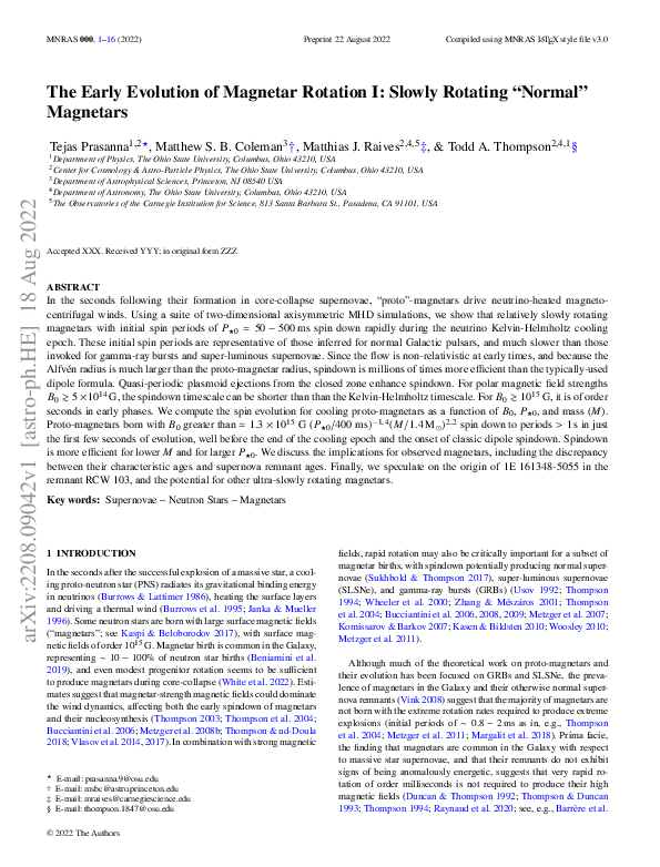 (PDF) The early evolution of magnetar rotation – I. Slowly rotating ‘normal’ magnetars