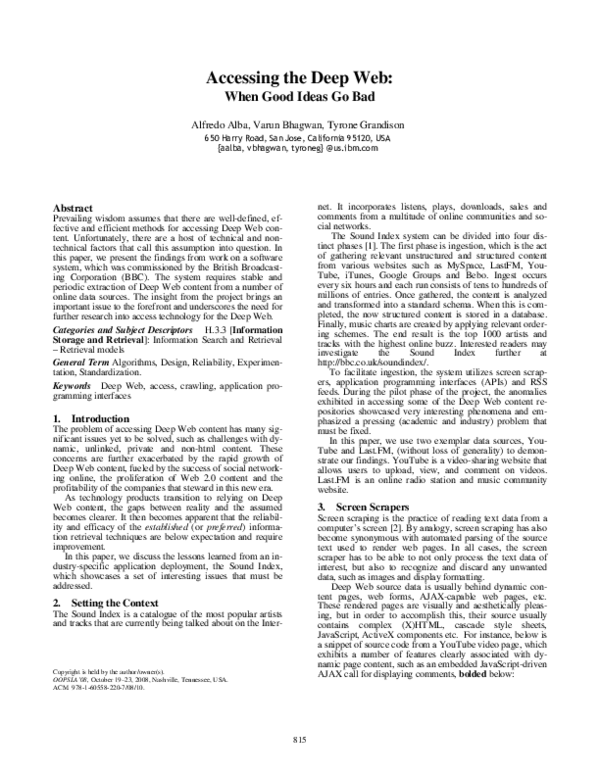 (PDF) Accessing the deep web