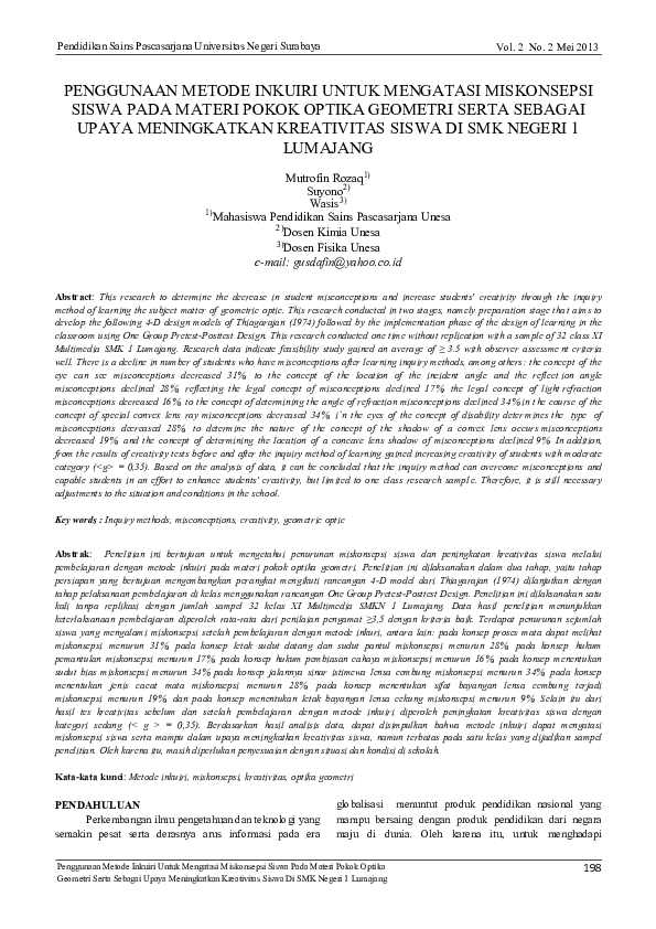(PDF) Penggunaan Metode Inkuiri Untuk Mengatasi Miskonsepsi Siswa Pada ...