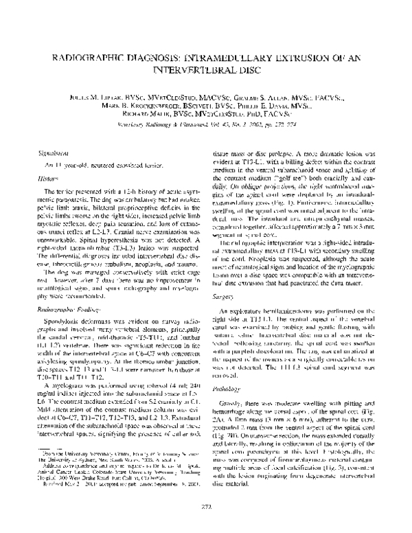 (PDF) Radiographic Diagnosis: Intramedullary Extrusion of an ...