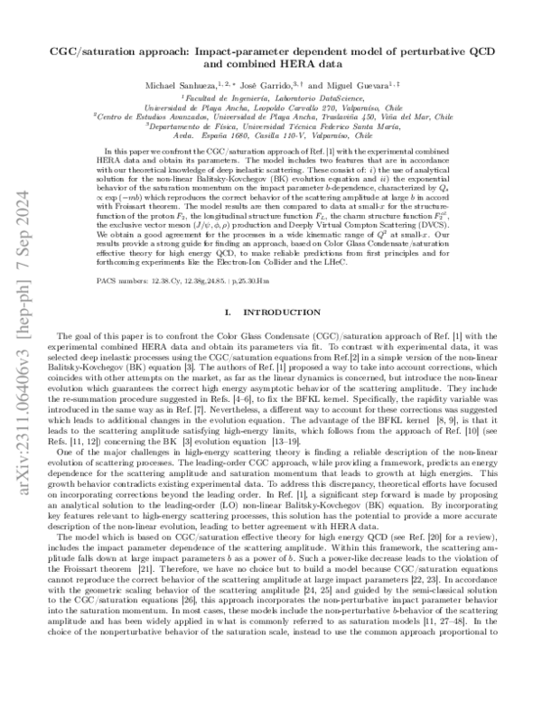 (PDF) CGC/saturation approach: Impact-parameter dependent model in next-to-leading order and ...