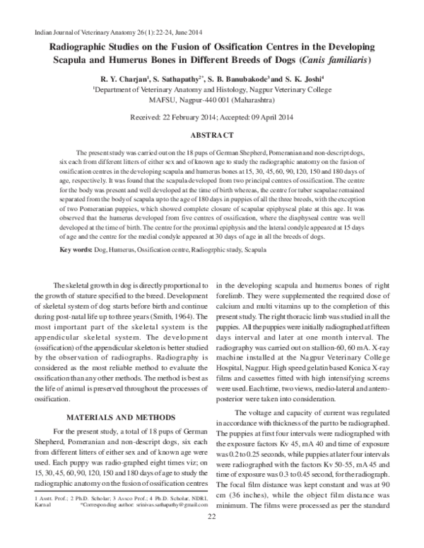 (PDF) Radiographic studies on the fusion of ossification centres in the ...