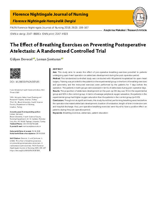 (PDF) The Effect of Breathing Exercises on Preventing Postoperative ...