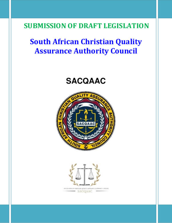 (PDF) Submission of draft legislation to South African Parliament