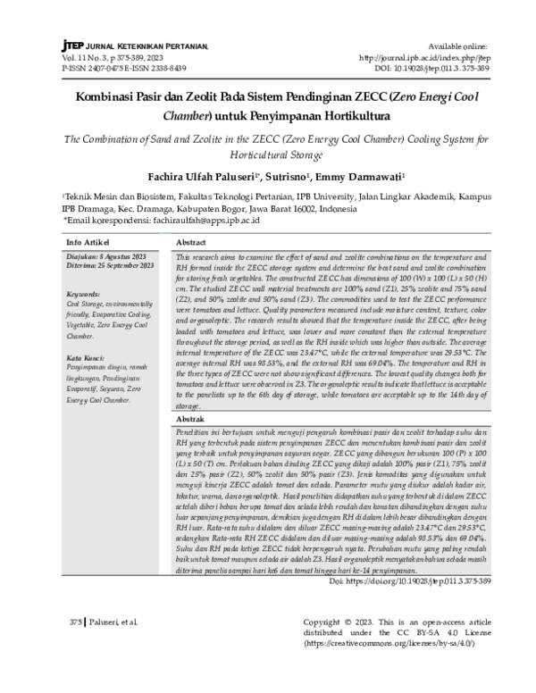 (PDF) The Combination of Sand and Zeolite in the ZECC (Zero Energy Cool ...