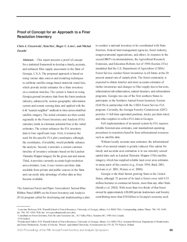 (PDF) Proof of Concept for an Approach to a Finer Resolution Inventory