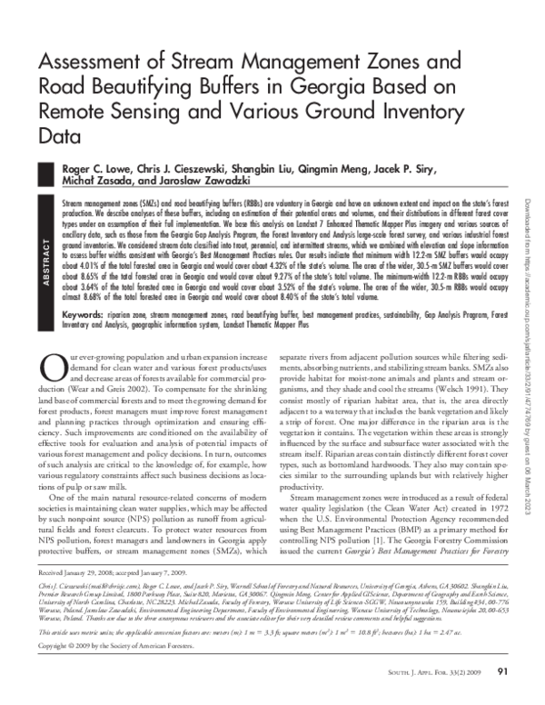 (PDF) Assessment of Stream Management Zones and Road Beautifying ...