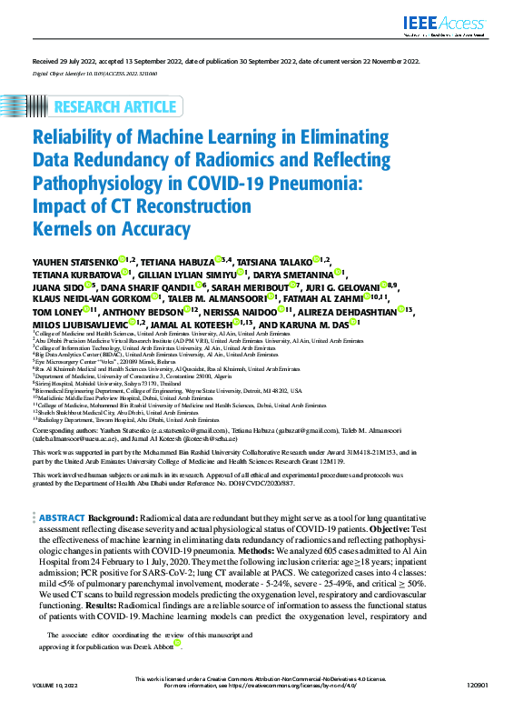 (PDF) Reliability of Machine Learning in Eliminating Data Redundancy of Radiomics and Reflecting ...