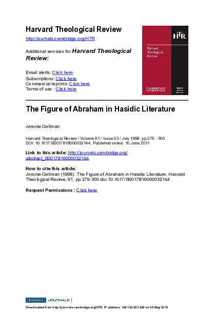 (PDF) The Figure of Abraham in Hasidic Literature