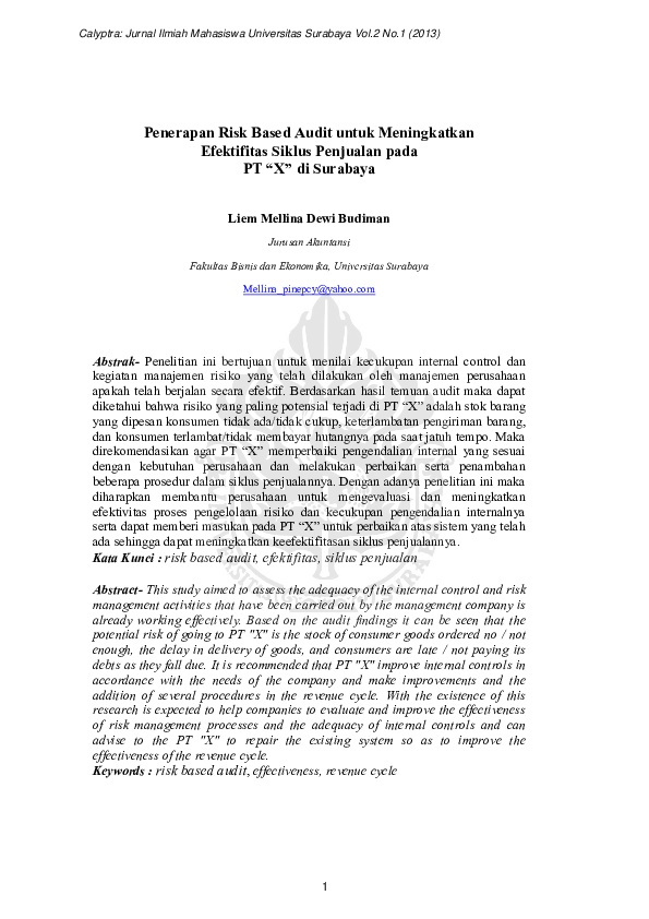 (PDF) Penerapan Risk Based Audit Untuk Meningkatkan Efektifitas Siklus ...