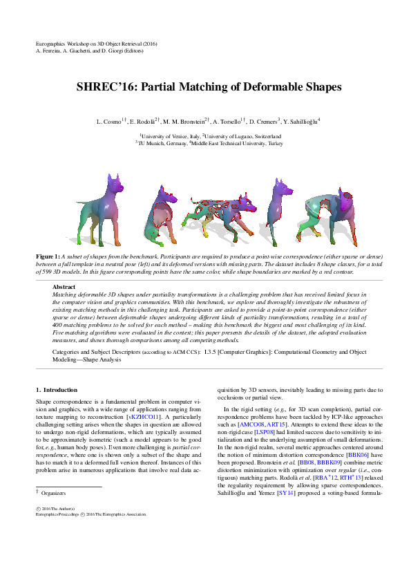 (PDF) Partial matching of deformable shapes