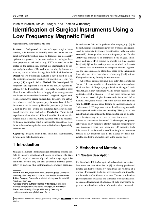 (PDF) Identification of Surgical Instruments Using a Low Frequency ...