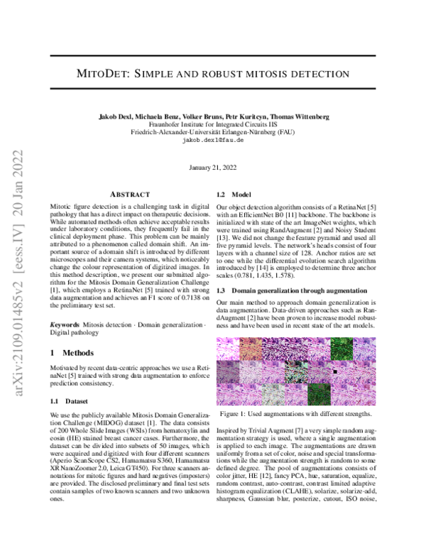 (PDF) MitoDet: Simple and robust mitosis detection