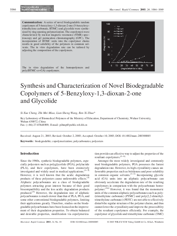 (PDF) Synthesis and characterization of novel biodegradable epoxy ...