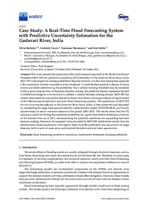 (PDF) Case Study: A Real-Time Flood Forecasting System with Predictive Uncertainty Estimation ...