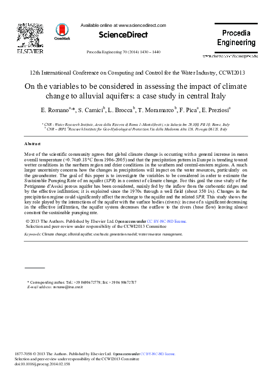 (PDF) On the Variables to be Considered in Assessing the Impact of Climate Change to Alluvial ...