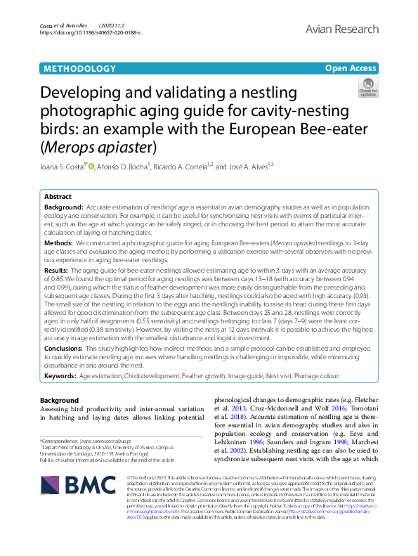 (PDF) Developing and validating a nestling photographic aging guide for ...