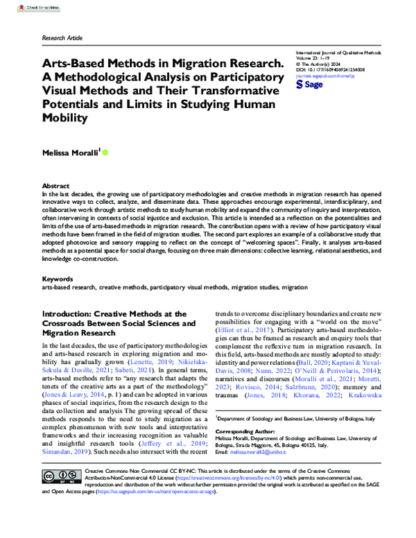 (PDF) Arts-Based Methods in Migration Research. A Methodological ...