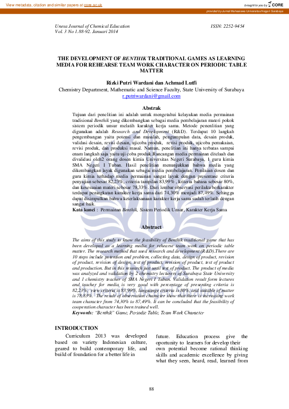 (PDF) The Development of Benthik Traditional Games as Learning Media ...