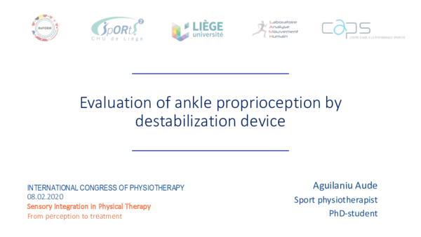 (PDF) Evaluation of ankle proprioception by destabilization device