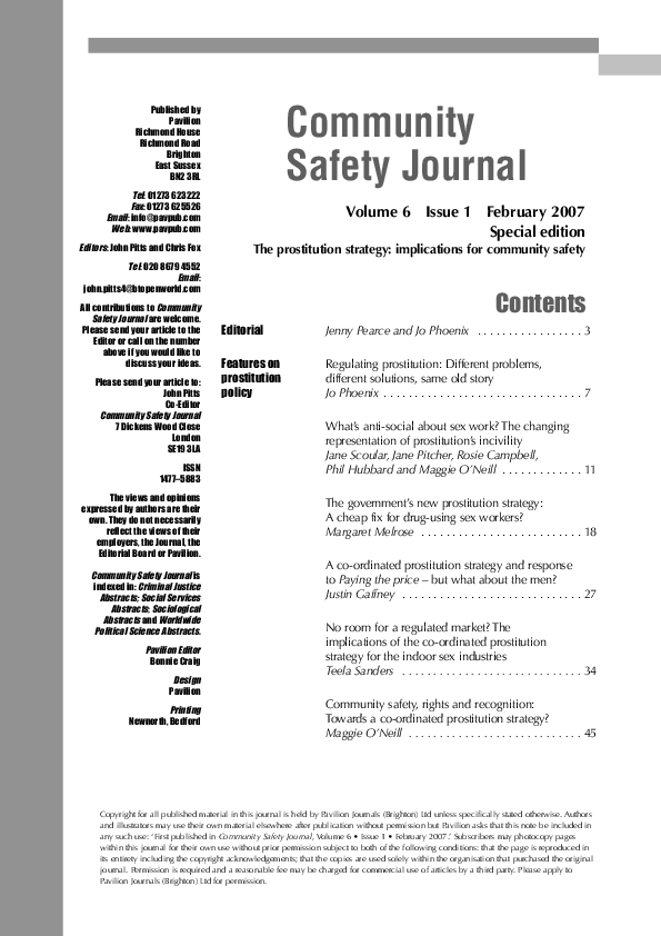 (PDF) Regulating prostitution: Different problems, different solutions, same old story