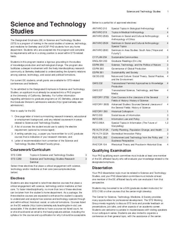 (PDF) Science and Technology Studies