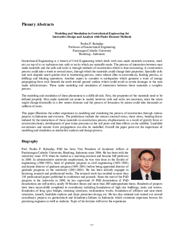 (PDF) Modeling and Simulation in Geotechnical Engineering for Interactive Design and Analysis ...