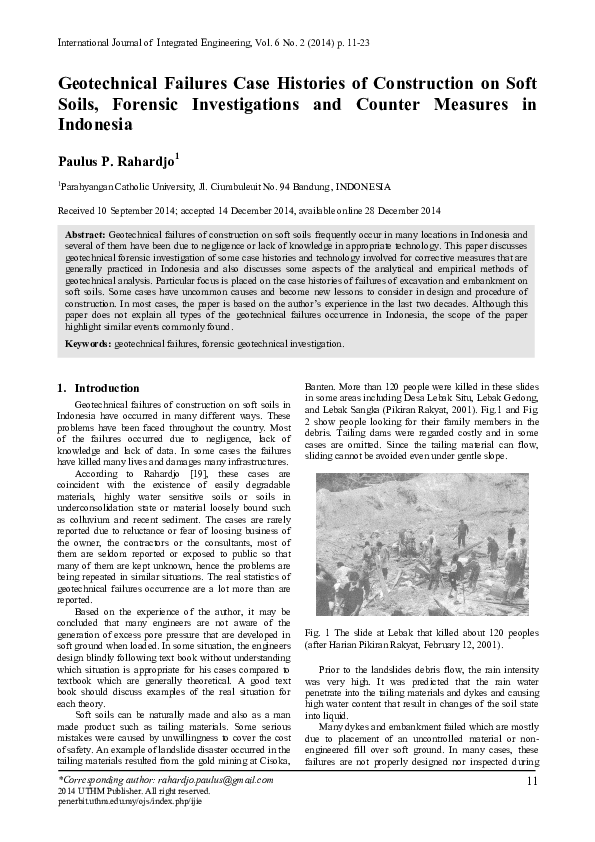 (PDF) Geotechnical Failures Case Histories of Construction on Soft ...