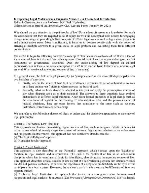 (PDF) Interpreting Legal Materials In A Purposive Manner - Beyond Law ...