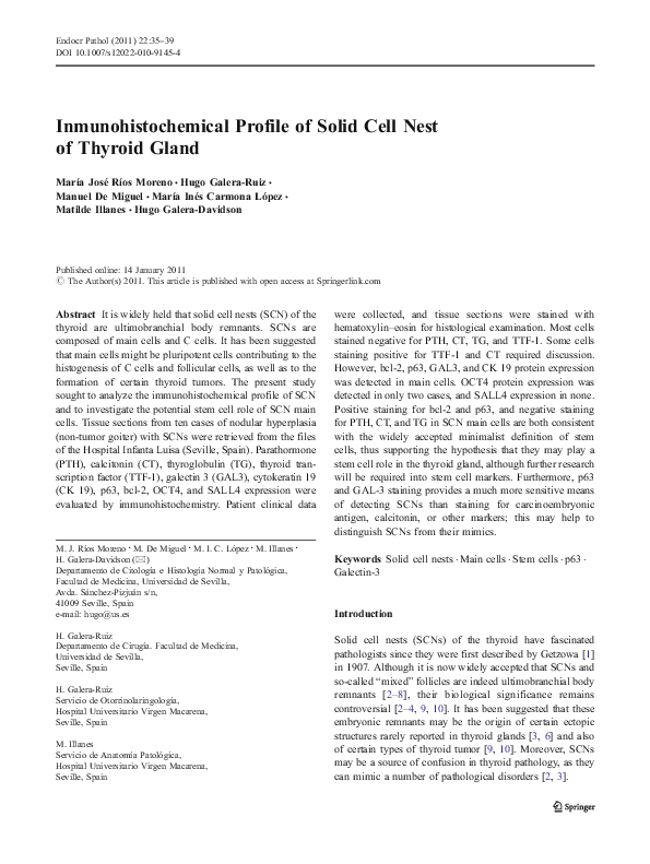 (PDF) Inmunohistochemical Profile of Solid Cell Nest of Thyroid Gland