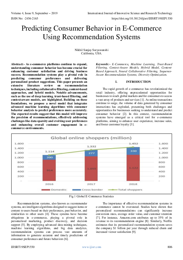 (PDF) Predicting Consumer Behavior in E-Commerce Using Recommendation ...