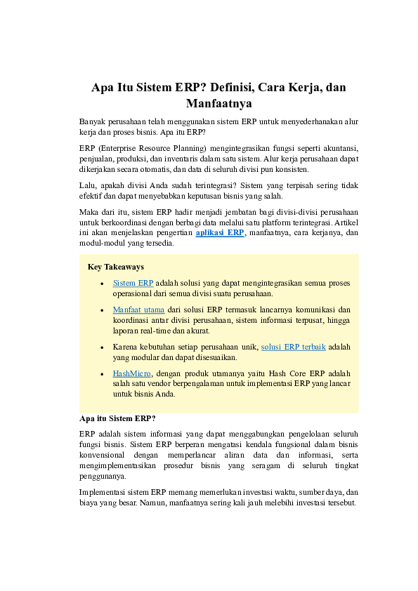 (PDF) Apa Itu Sistem ERP? Definisi, Cara Kerja, dan Manfaatnya (PDF) Apa Itu Sistem ERP? Definisi, Cara Kerja, dan Manfaatnya
