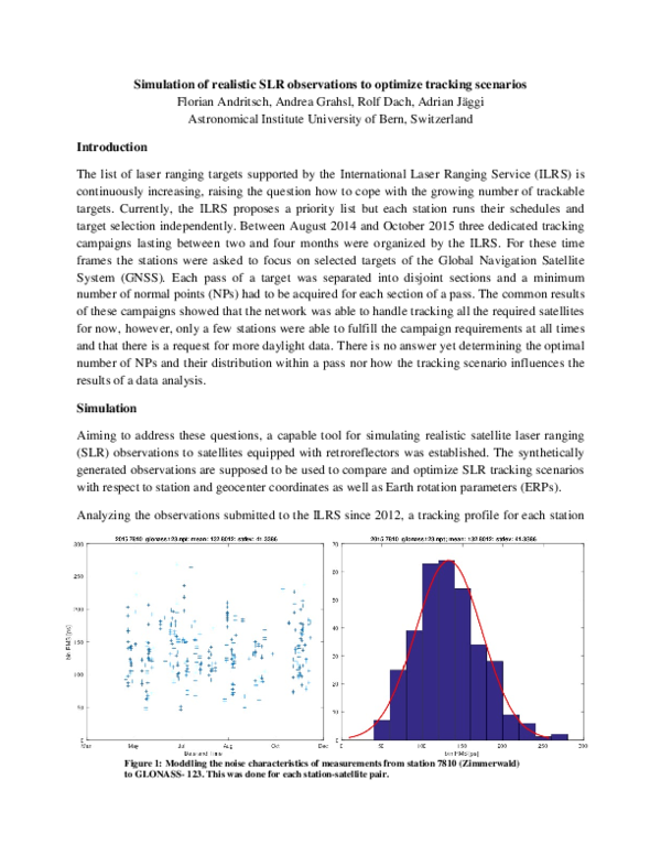 (PDF) Simulation of realistic SLR observations to optimize tracking scenarios