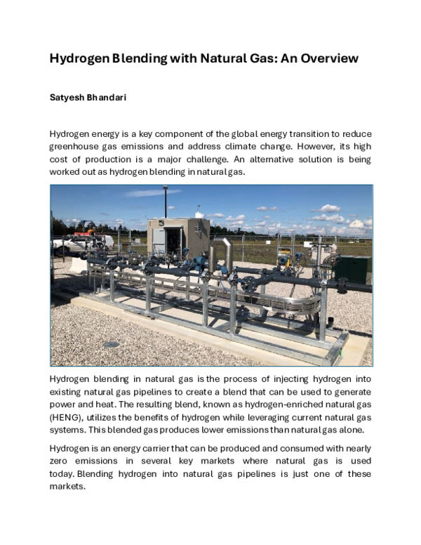 (PDF) Hydrogen Blending with Natural Gas: An Overview