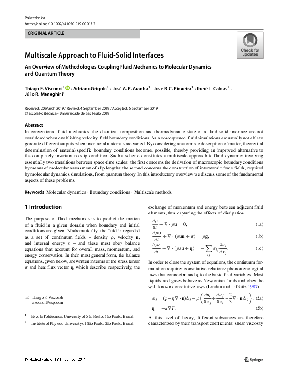 (PDF) Multiscale Approach to Fluid-Solid Interfaces