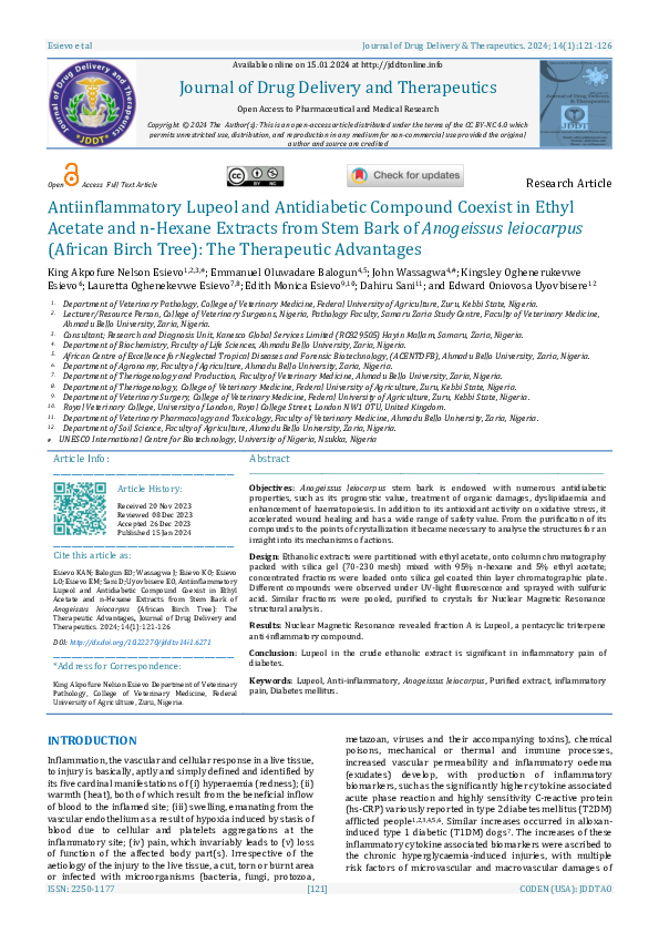 (PDF) Antiinflammatory Lupeol and Antidiabetic Compound Coexist in ...