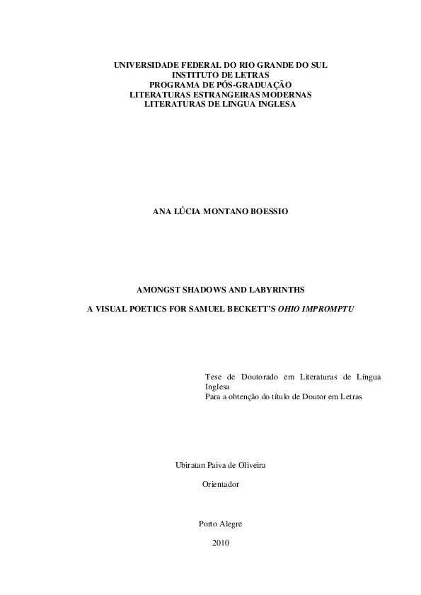 (PDF) Amongst shadows and labyrinths : a visual poetics for Samuel ...