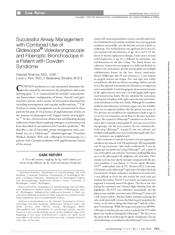 (PDF) Successful Airway Management with Combined Use of Glidescope ...