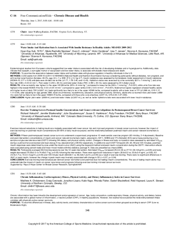 (PDF) Water Intake And Hydration State Is Associated With Insulin ...