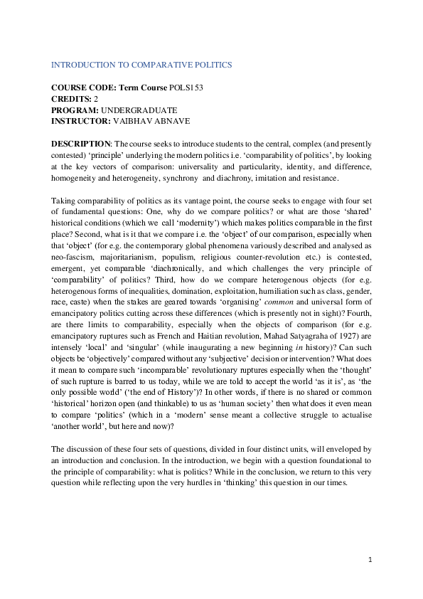 (PDF) 2021_Introduction to Comparative Politics (PDF) 2021_Introduction to Comparative Politics