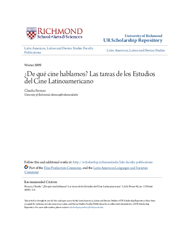 (PDF) ¿ De qué cine hablamos? Las tareas de los Estudios del Cine ...