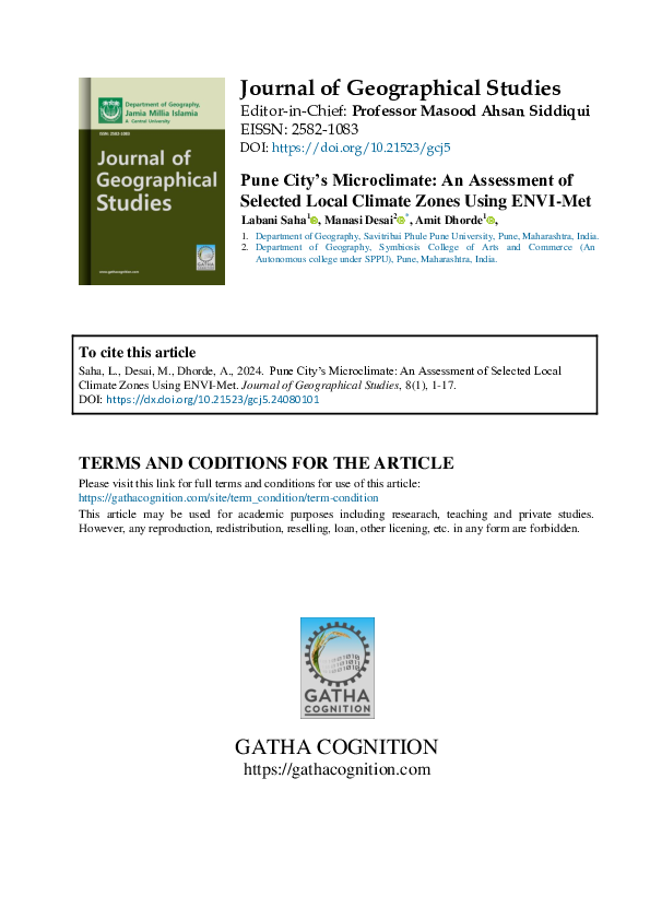(PDF) Pune City’s Microclimate: An Assessment of Selected Local Climate ...