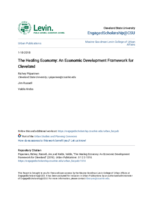 (PDF) The Healing Economy: An Economic Development Framework for Cleveland