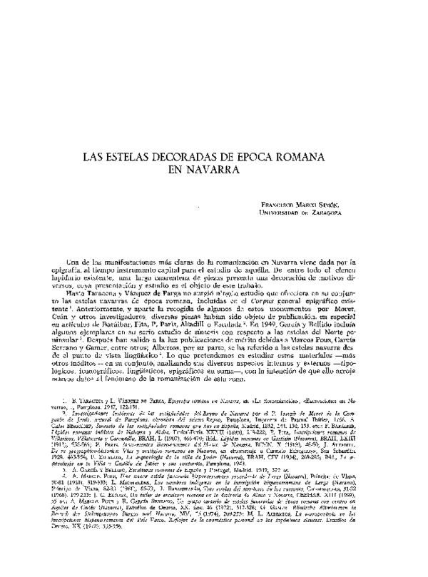 (PDF) Las estelas decoradas de época romana en Navarra