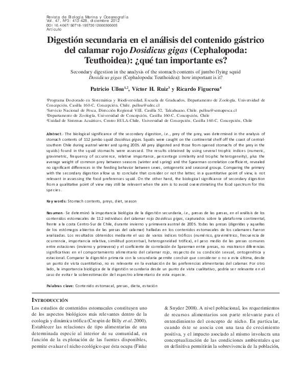 (PDF) Digestión secundaria en el análisis del contenido gástrico del ...