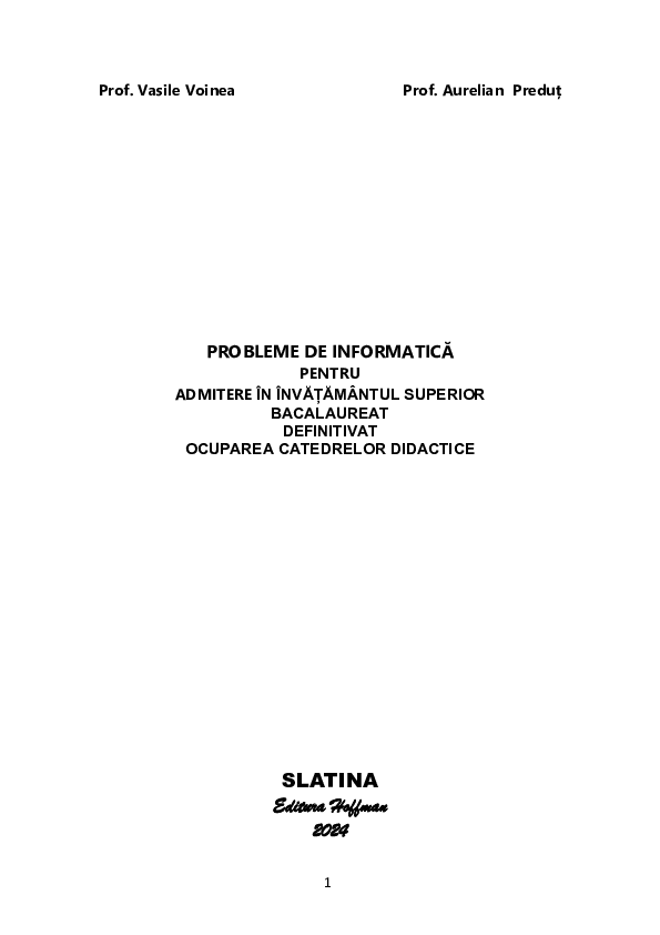 (PDF) Probleme de Informatica pentru Bacalaureat si Admitere