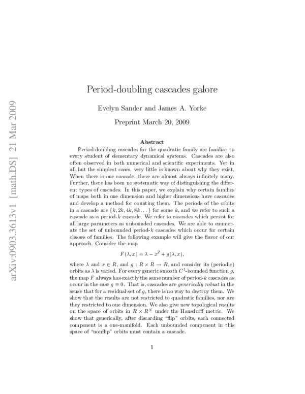 (PDF) Period-doubling cascades galore