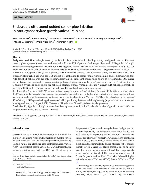 (PDF) Endoscopic ultrasound-guided coil or glue injection in post ...