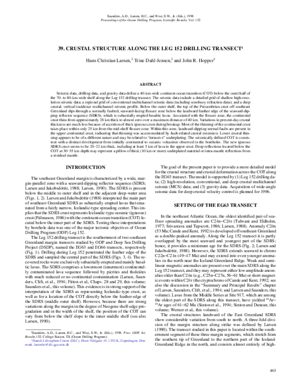 (PDF) Crustal structure along the Leg 152 drilling transect